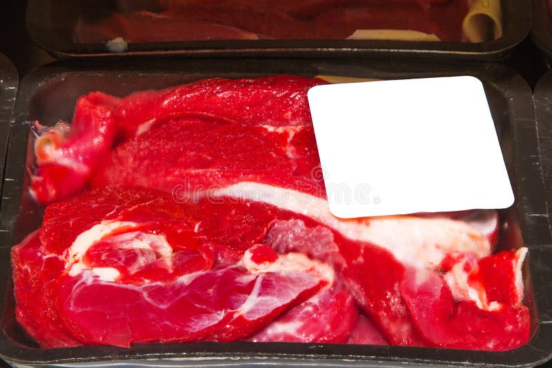Beef slices in boxes stock photo. Image of sirloin, supermarket - 51161202