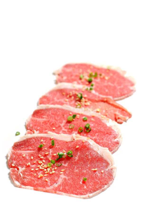Beef slices isolated stock photo. Image of cooked, healthy - 26154212