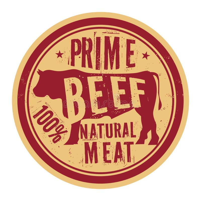 Beef Stamp or Label Text Prime Beef Natural Meat Stock Vector ...