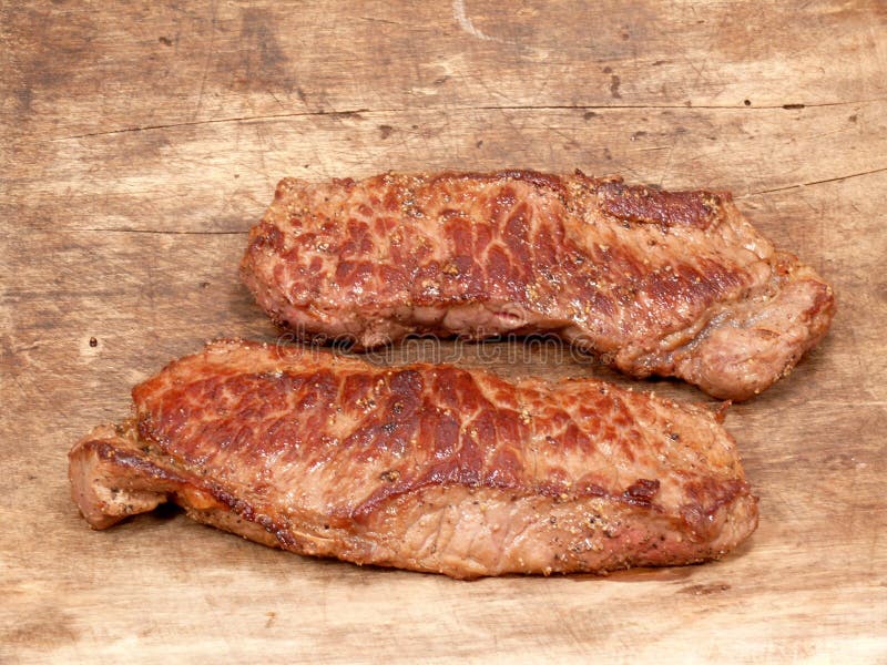 Different Types of Beef Steaks Isolated on a White Background. Stock ...