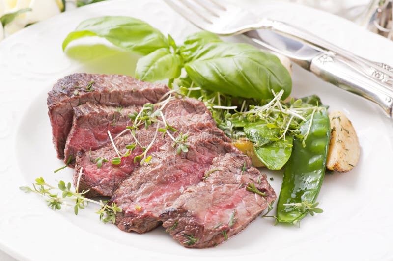 Beef steak stock image. Image of fresh, brown, green - 19895293