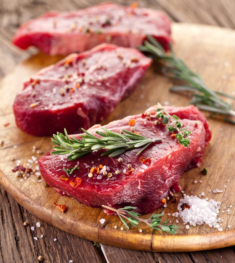 Beef steak. stock photo. Image of herbs, restaurant, center - 27756592