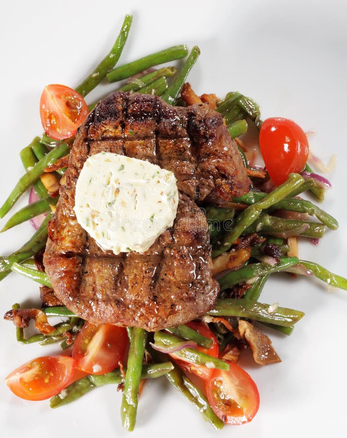 Beef Steak stock image. Image of lettuce, abundance, garnish - 7871331