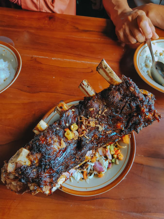 Beef Steak in Balungan Dinosaurus Solo, Central Java, Indonesia Stock ...