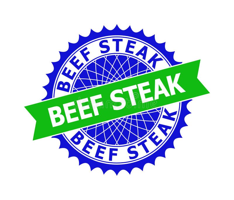 BEEF STEAK Bicolor Clean Rosette Template for Watermarks Stock ...