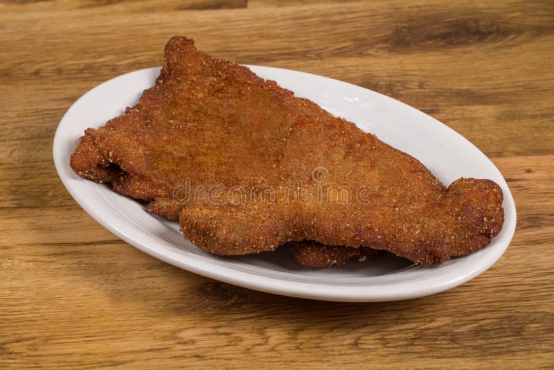 Beef Steak Breaded, Milanesa Style. Stock Photo - Image of meat ...
