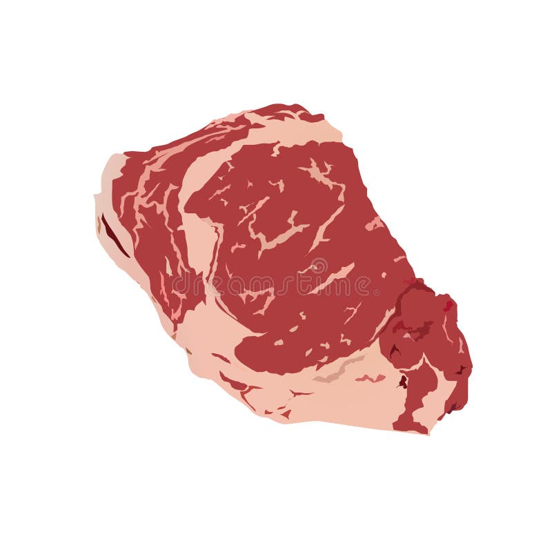 Beef Steak Fresh Bought from the Butcher Illustration Vector Based ...