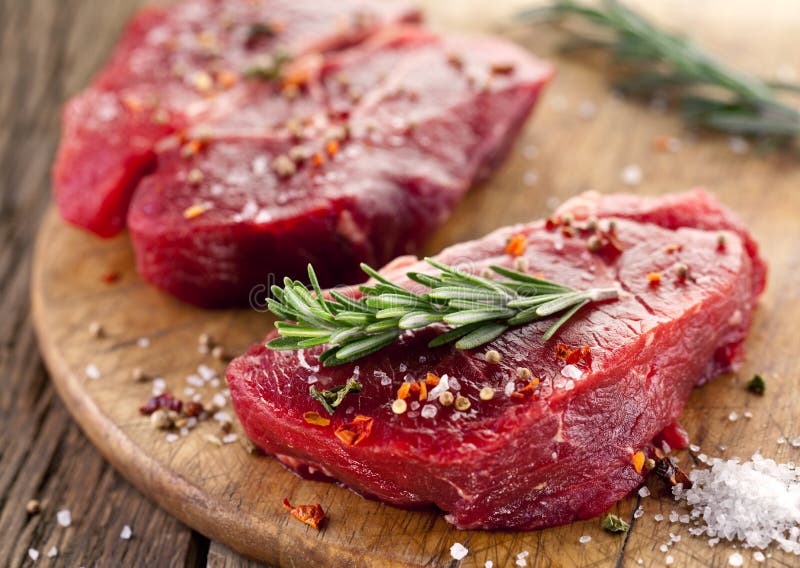 Beef steak. stock image. Image of green, close, salt - 31570497