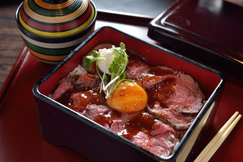 Beef steak rice box stock image. Image of european, salad - 73588137