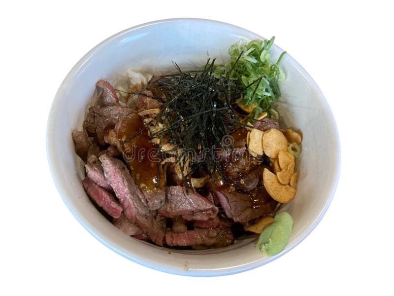 Beef Steak with Rice on a Plate Stock Image - Image of dish, food ...