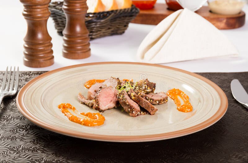 Beef steak stock photo. Image of baked, prepared, garlic - 33366918