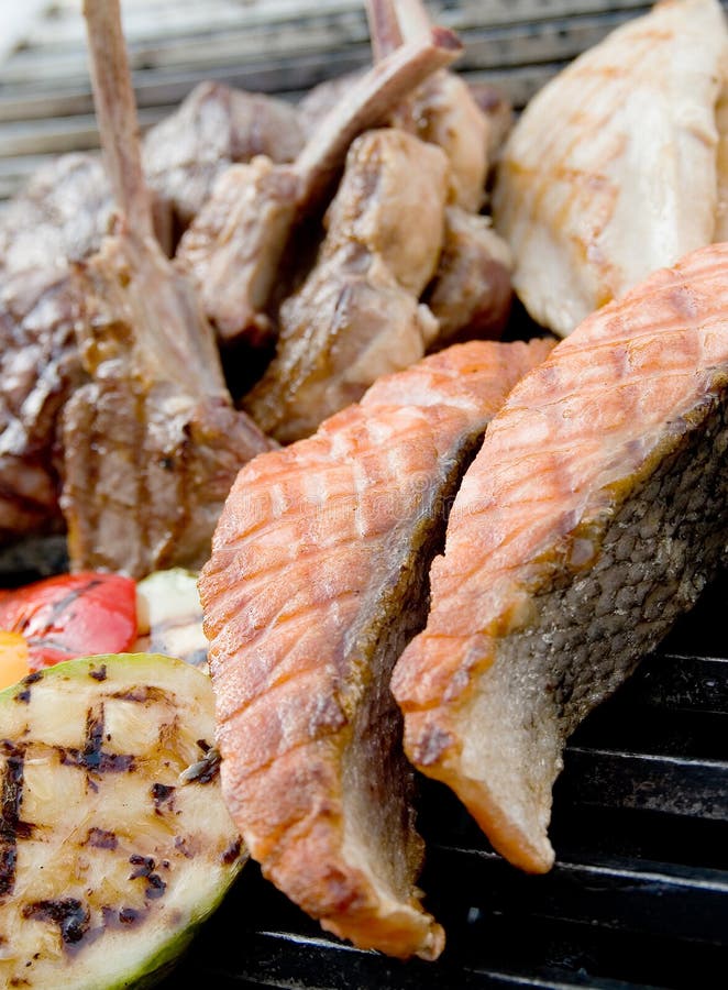 Beef Steak and Seafood Steak Stock Photo - Image of prepare, grill: 2268618