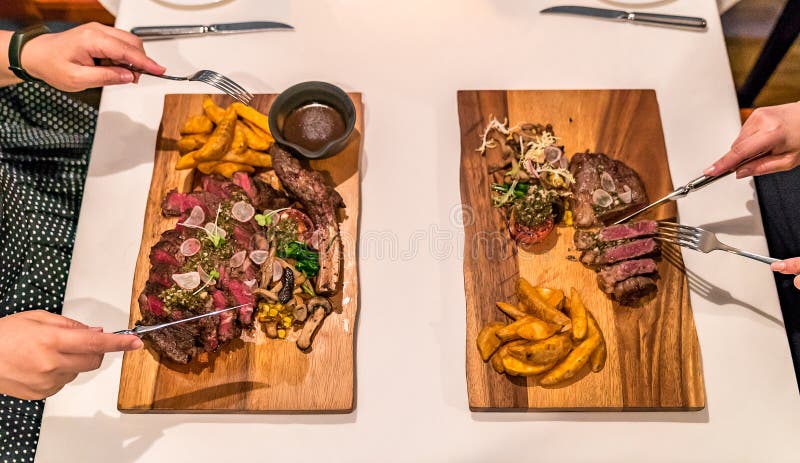 Beef Steak Top View stock image. Image of corn, rare - 100914349