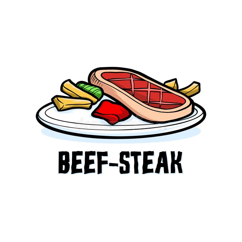 Vector Illustration of Beef Steak Cartoon Stock Vector - Illustration ...
