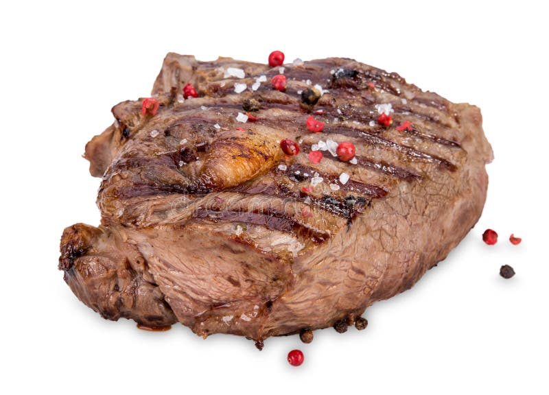 Beef Steak on White Background Stock Image - Image of meat, grilled ...