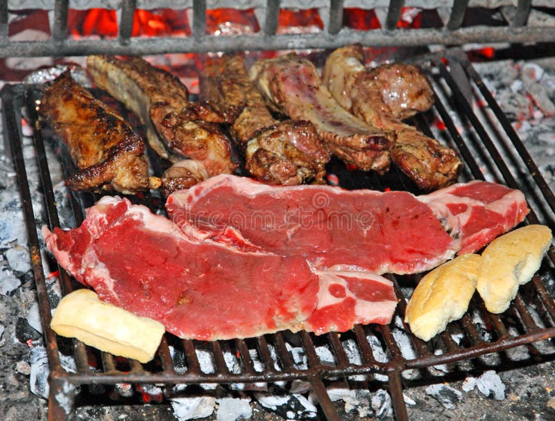 Beef Steaks and Chops Cooked Stock Photo - Image of meat, garden: 44095946