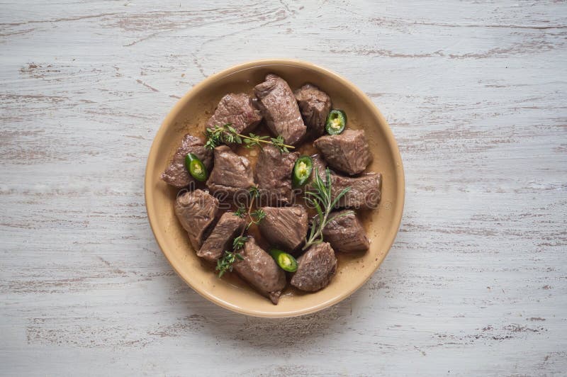 Beef Stew. Braised Beef Slices on a Plate. Stock Photo - Image of ...