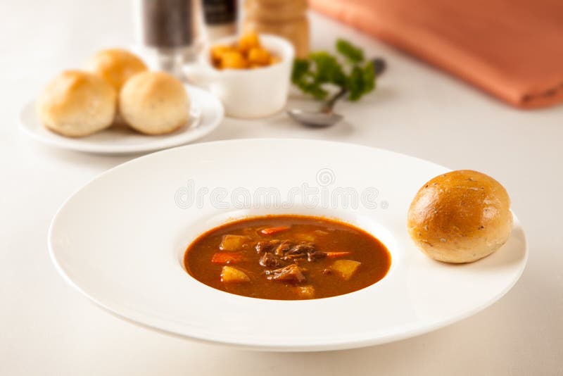 Beef stew with bread stock image. Image of rustic, soup - 48163595