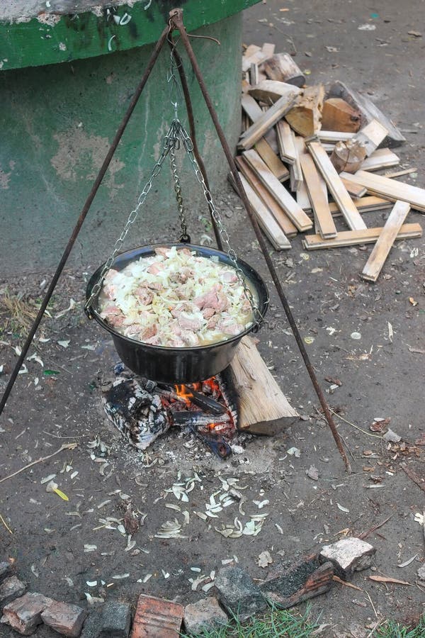 Beef stew in a cauldron stock image. Image of edible - 34469327