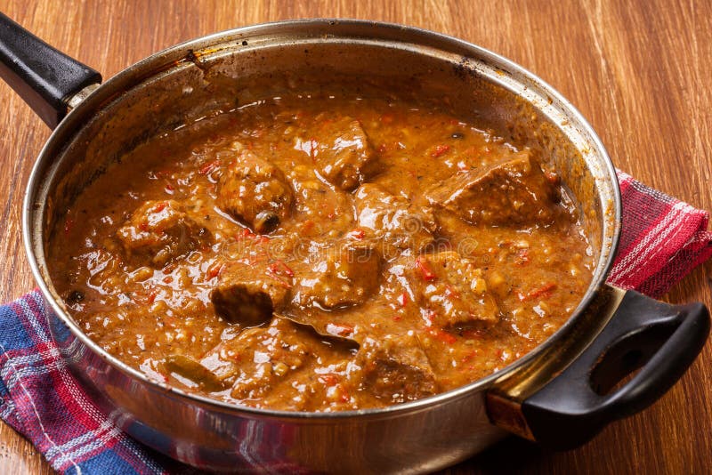 Beef stew in a pan stock photo. Image of pork, stew, meat - 58223574
