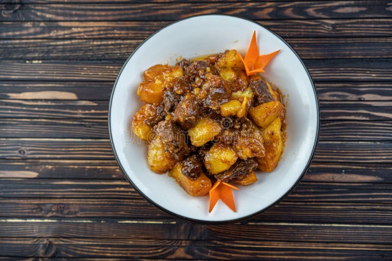 Beef Stew with Potatoes in a Plate. Stock Image - Image of bowl ...