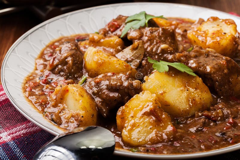 Beef stew with potatoes stock photo. Image of potatoes - 58223278