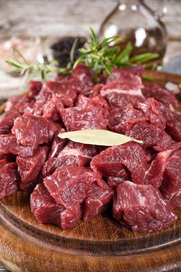 Beef Stew Prepared on a Chopping Board Stock Image - Image of meat ...
