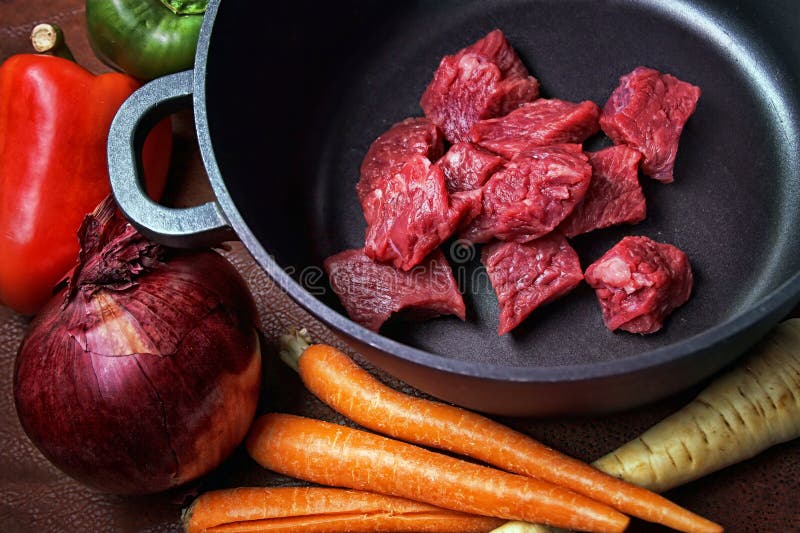 Beef Stew raw ingredients stock image. Image of parsnip - 18809797