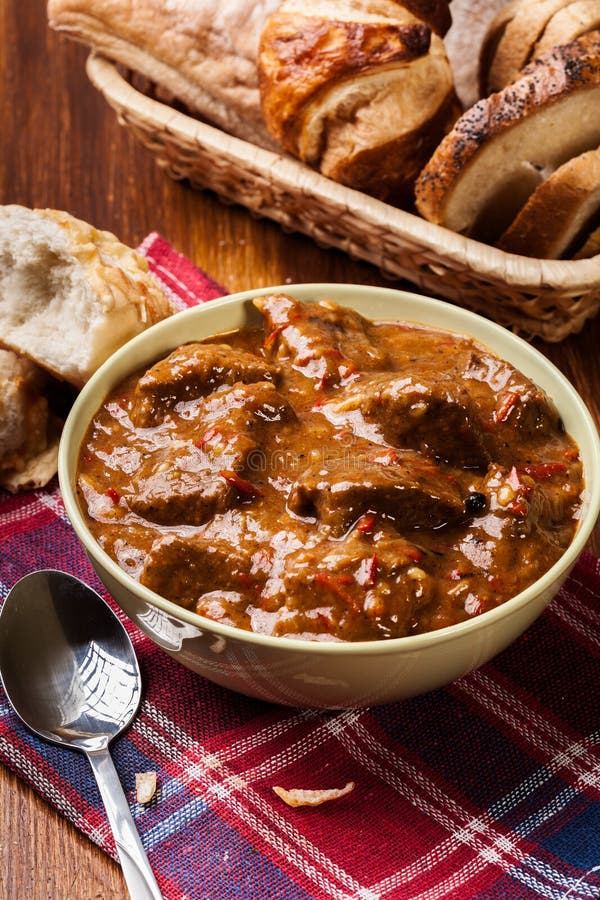 Beef Stew Served with Crusty Bread Stock Image - Image of bowl, cuisine ...