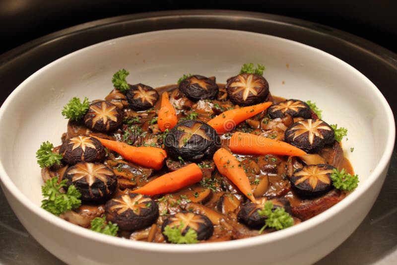 Beef Stew with Steamed Mini Vegetables Stock Photo - Image of kitchen ...