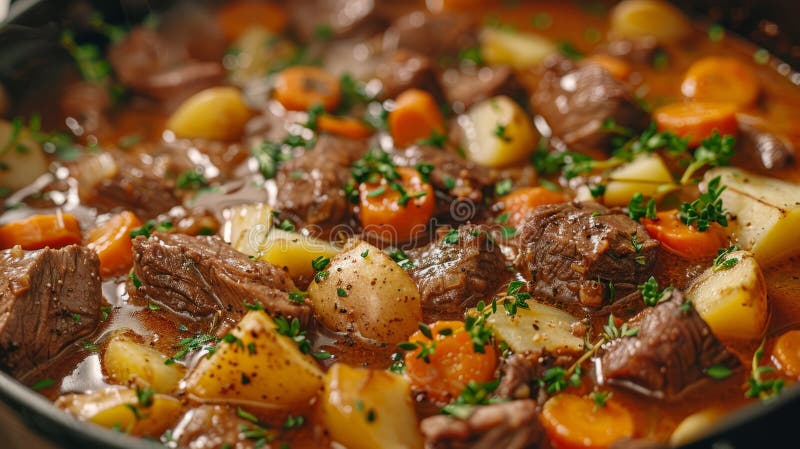 Beef Stew with Vegetables in a Hearty Broth. Stock Image - Image of ...