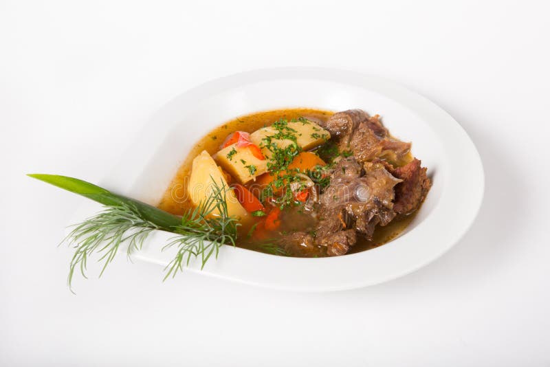 Beef stew in white plate stock image. Image of dish, carrot - 72922567