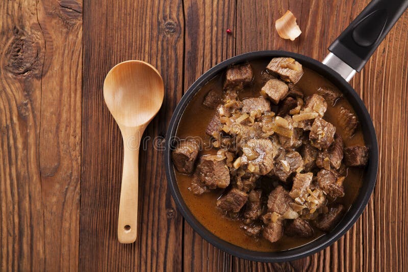 Beef Stew - Wooden Background Stock Image - Image of meat, cuisine ...