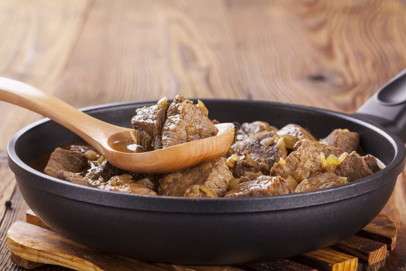 Beef Stew - Wooden Background Stock Photo - Image of culinary, meat ...