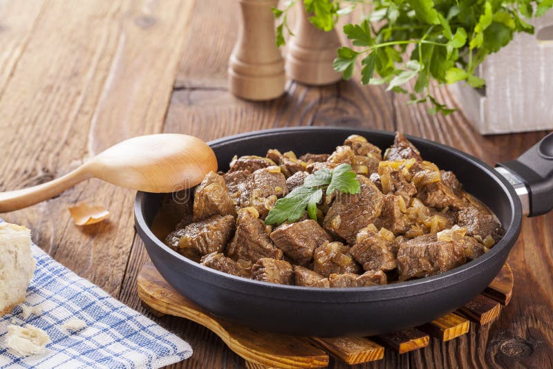 Beef Stew - Wooden Background Stock Photo - Image of meal, casserole ...