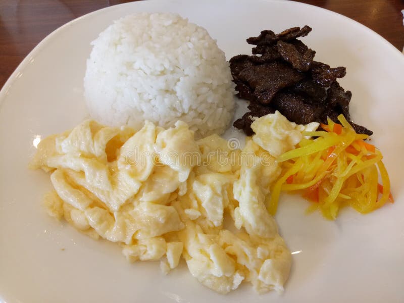 Beef Tapa with Rice and Egg Stock Photo - Image of affordable, favorite ...