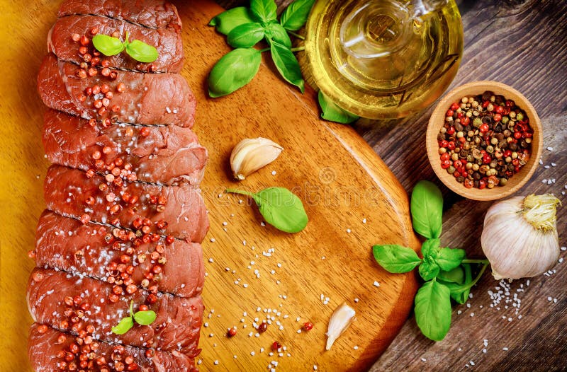 Beef Tenderloin Ready To Cook with Spices Stock Photo - Image of ...