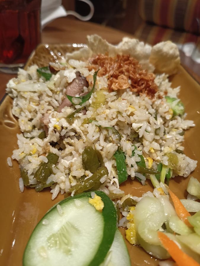 Beef Tongue Fried Rice with Pickles Stock Image - Image of fried ...