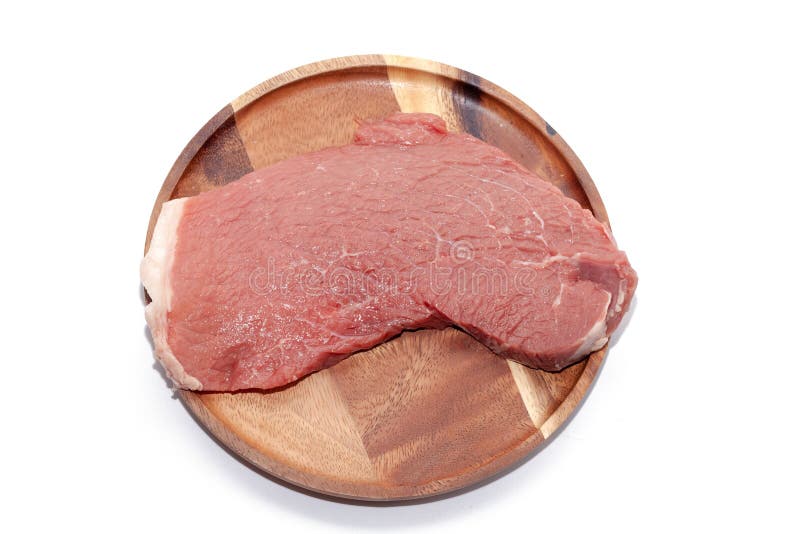 Beef Top Side on White Background Stock Image - Image of background ...