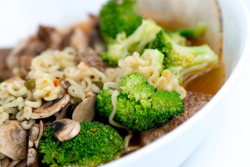 Beef and Vegetable Home-made Japanese Ramen Stock Photo - Image of ...