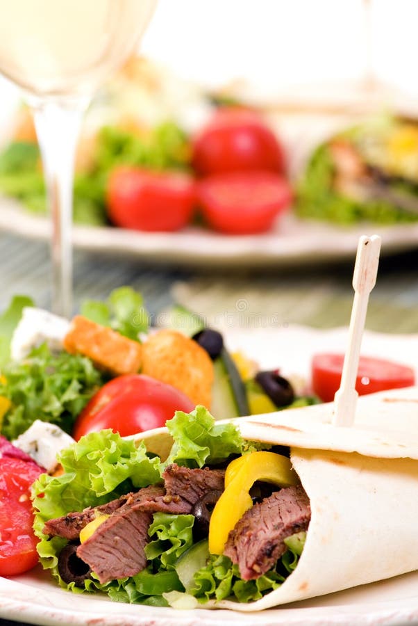 Beef Wrap stock photo. Image of olives, beef, pepper, gourmet - 3025078