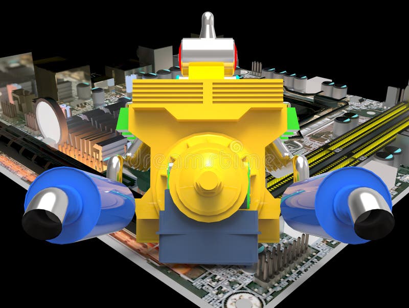 Beefed up circuit board stock illustration. Illustration of electrical ...