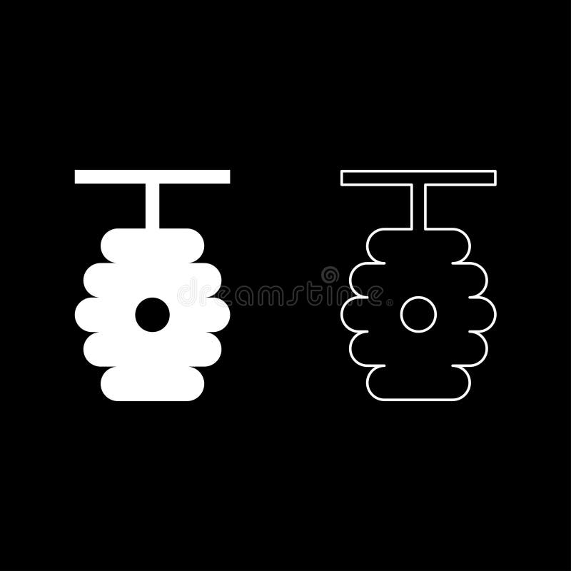 Beehive Bee Hive Apiculture Concept Set Icon White Color Vector ...