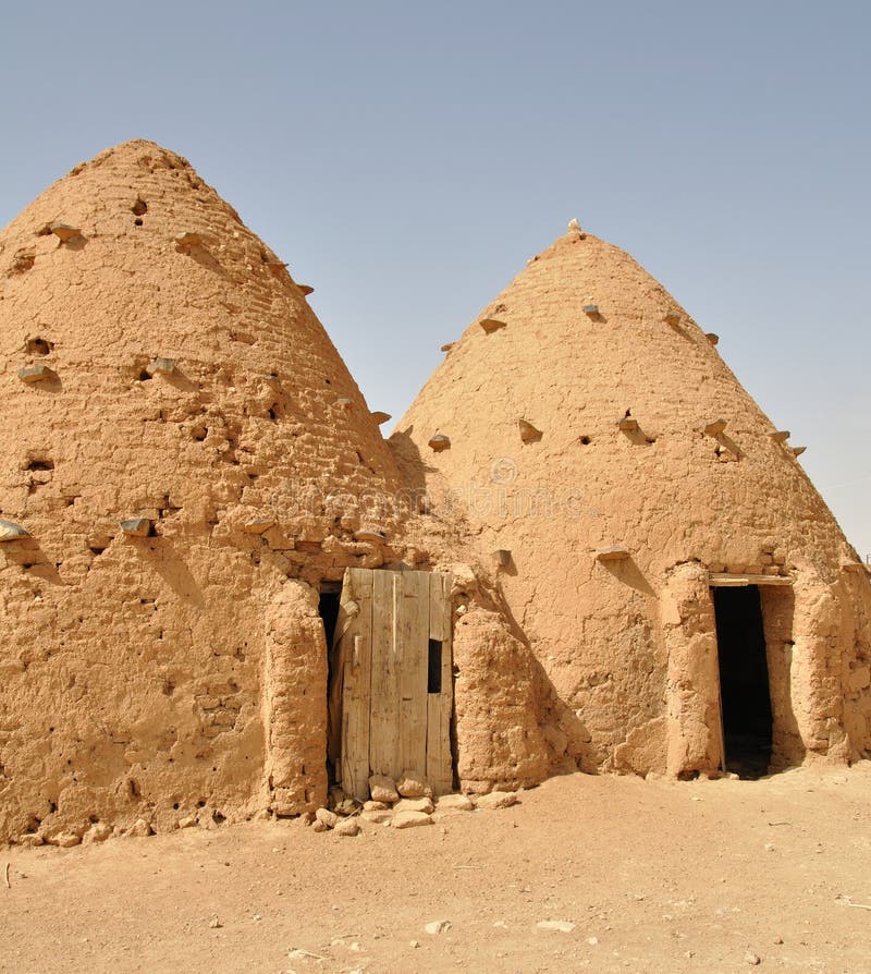 Traditional Beehive House, Syrian Desert Stock Photo - Image of nomad ...