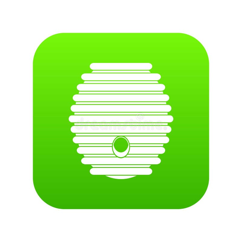Beehive icon digital green stock vector. Illustration of nutrition ...
