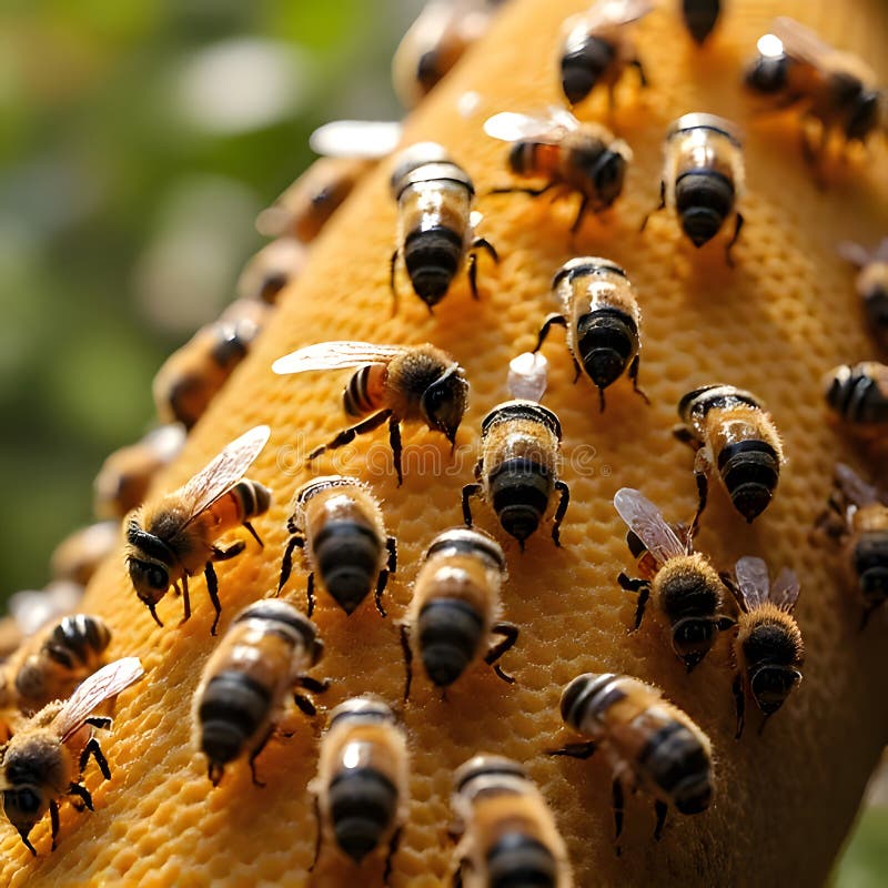 The Beehive , Many Bees and Hunny Stock Illustration - Illustration of drawing, food: 381710986