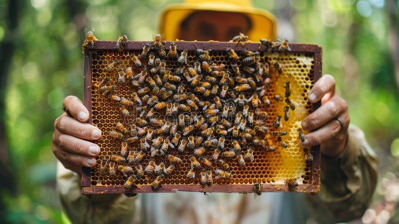 The Beekeeper and Honeycomb.AI Generated Image Stock Image - Image of ...
