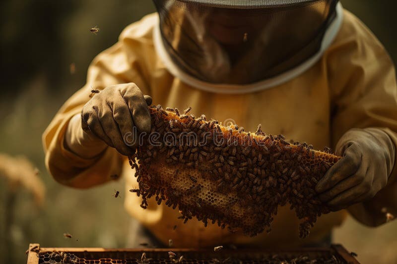 Beekeeper Working in an Apiary Created by Generative AI Stock ...