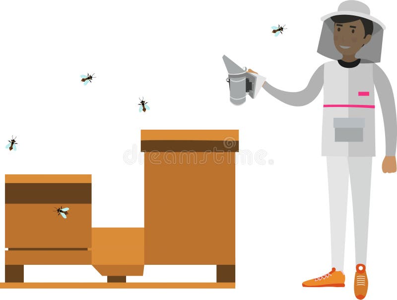 Beekeeper Working in Apiary Vector Icon Isolated on White Stock Vector ... Beekeeper Working in Apiary Vector Icon Isolated on White Stock Vector ...