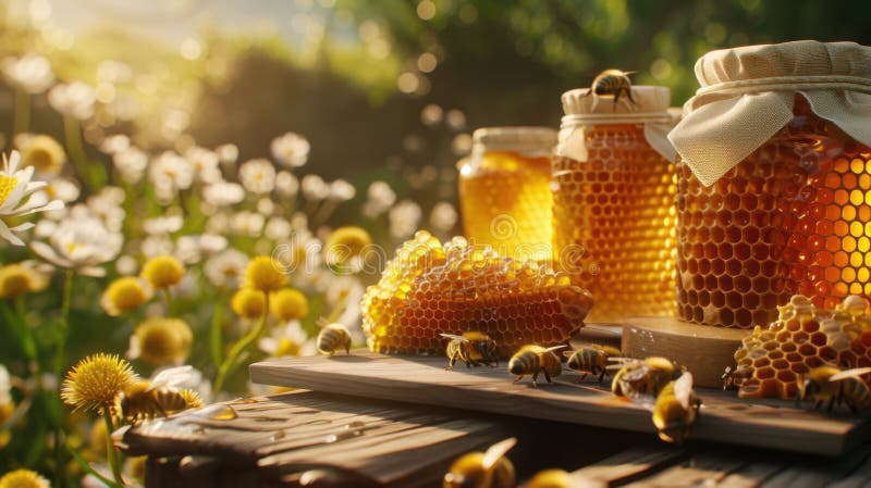 Beekeeping and Honey Harvesting Background Stock Image - Image of sweet ...